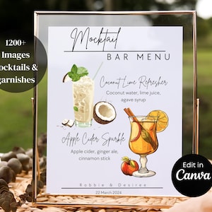 Wedding Mocktails Sign Bundle, His and Her Wedding Mocktails, DIY ...