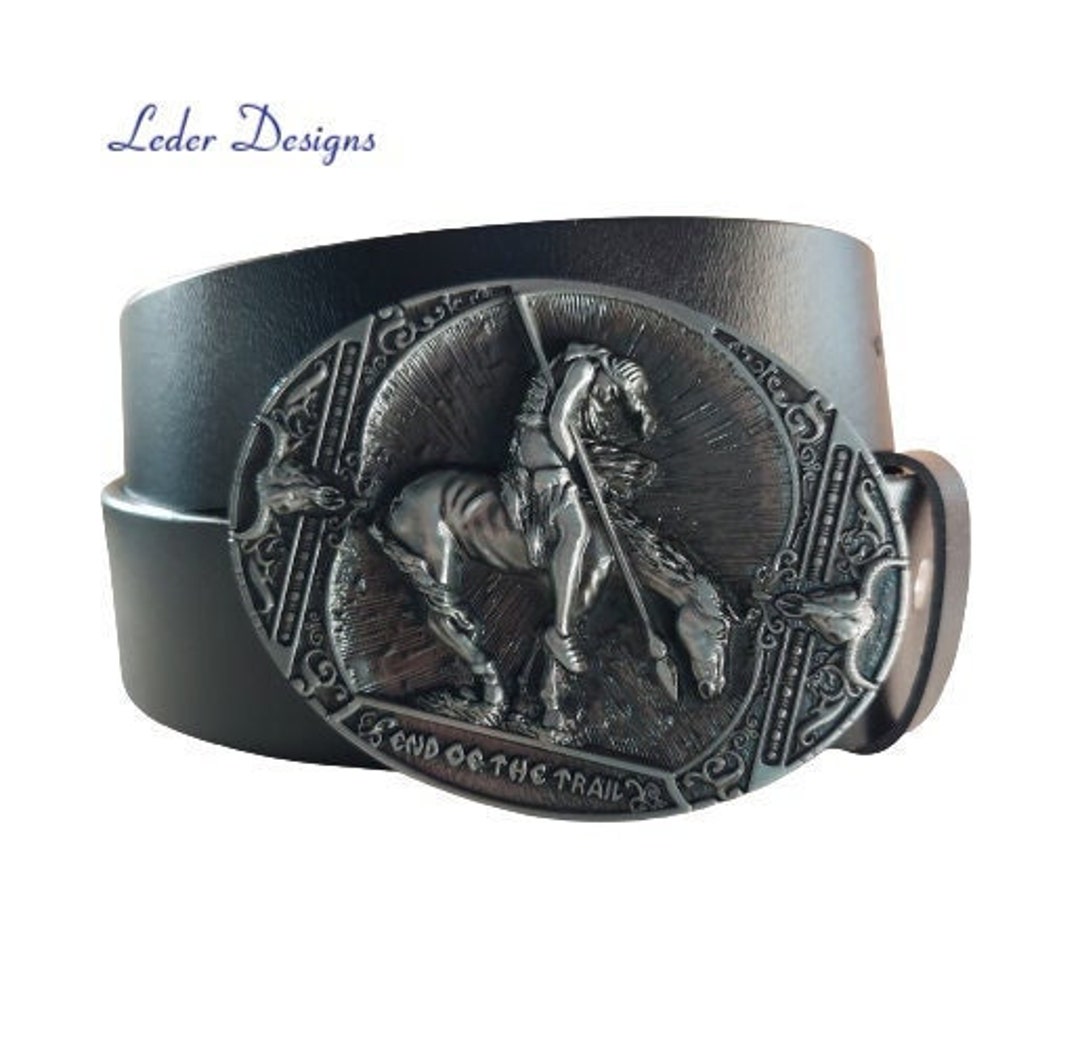 Real Leather Belt + Interchangeable Belt Buckle Buckle Buckle Western ...