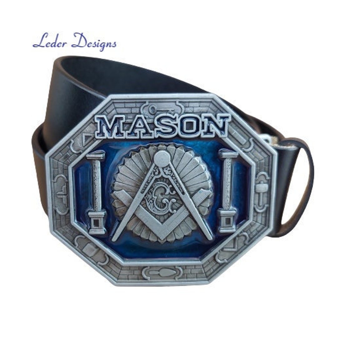 Real Leather Belt Interchangeable Belt Buckle Buckle Freemason ...