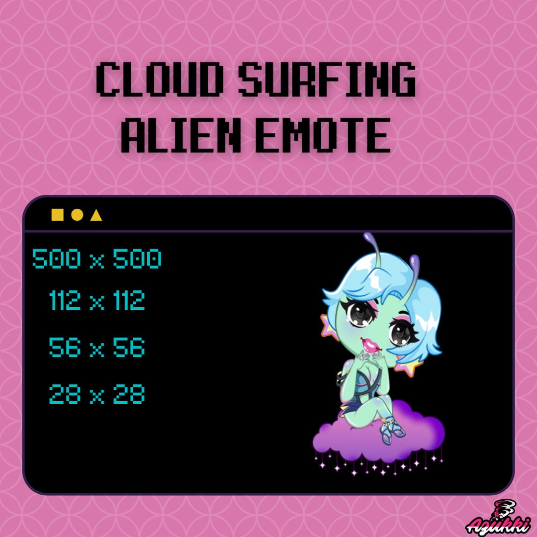 Animated Alien Emote / Cloud Surfing Emote / Emotes / Twitch / Discord ...
