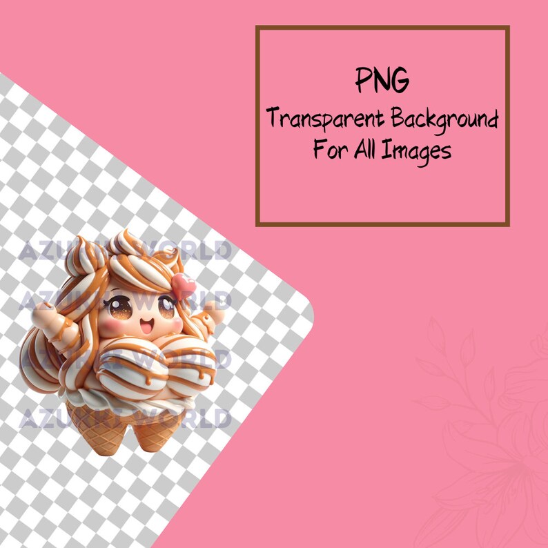 Chibi Ice Cream Girl SVG/PNG | Designs / Graphic / Illustration ...