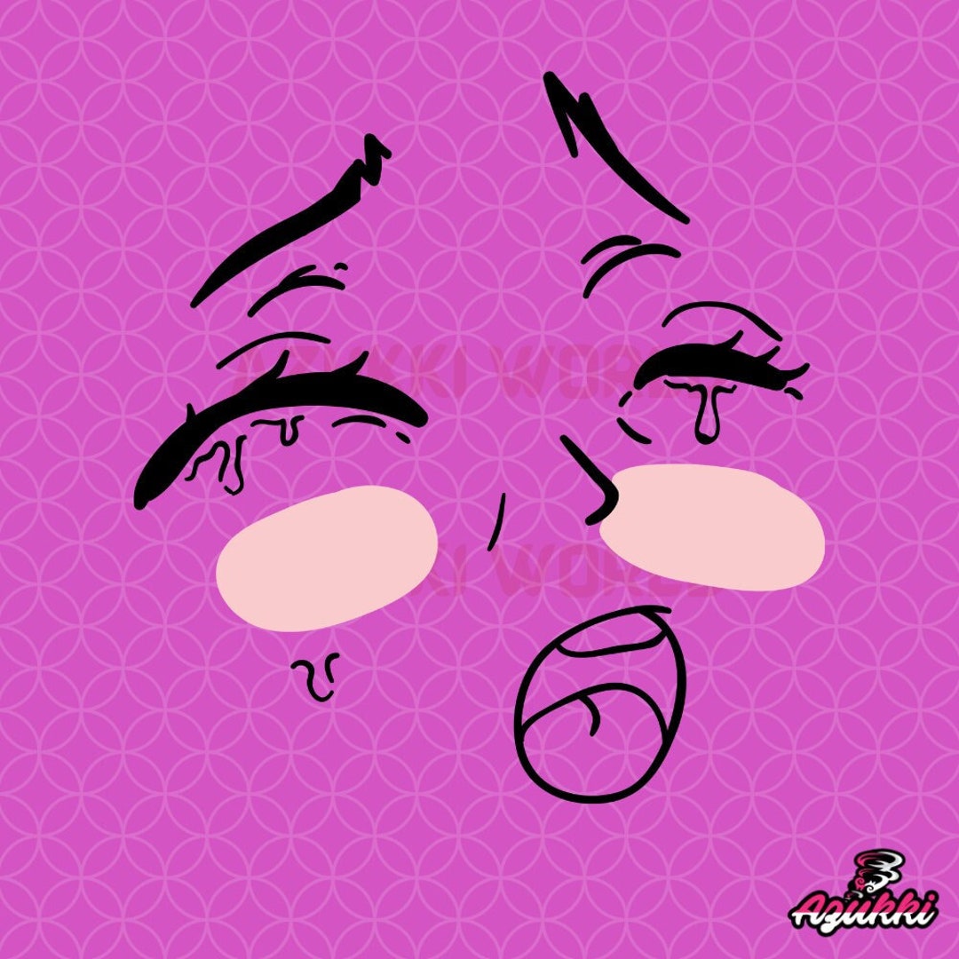 Anime Cry Face SVG/PNG / Face Designs / Face Graphics / Face ...