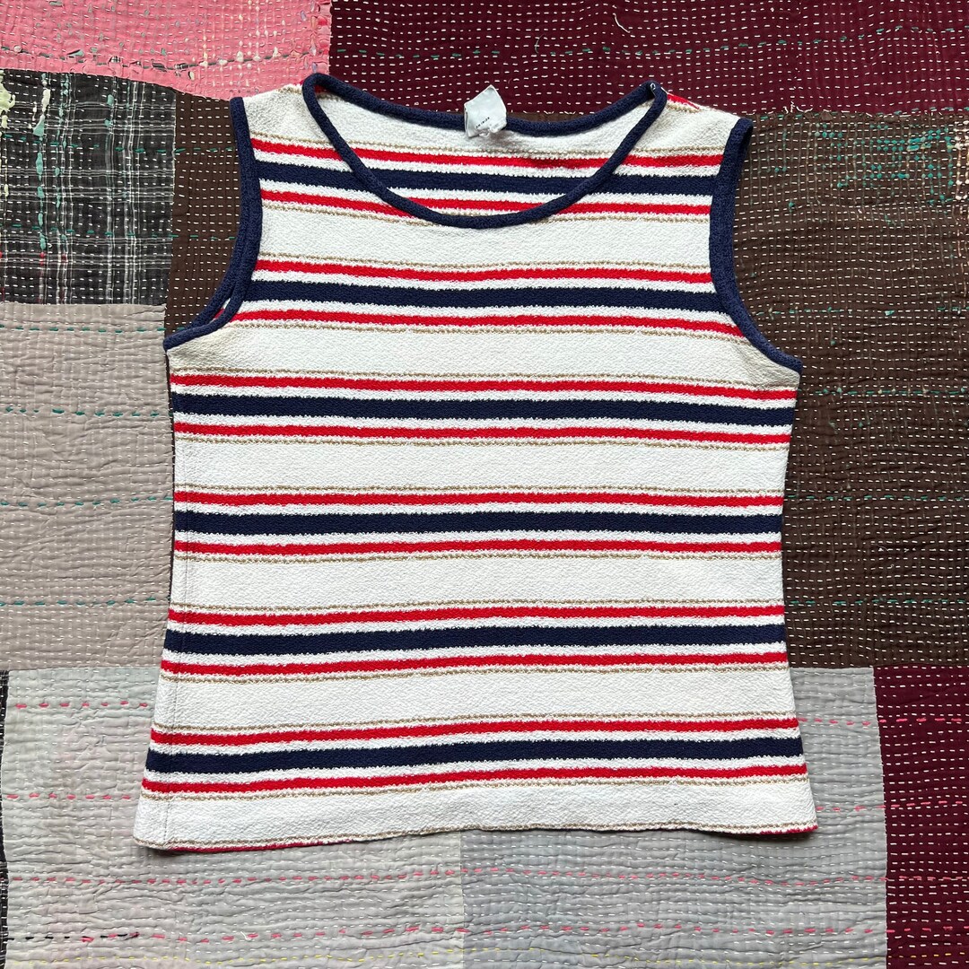 Stylecraft Vintage 60s Top 1960s Stripe Mod Sleeveless Tank - Etsy