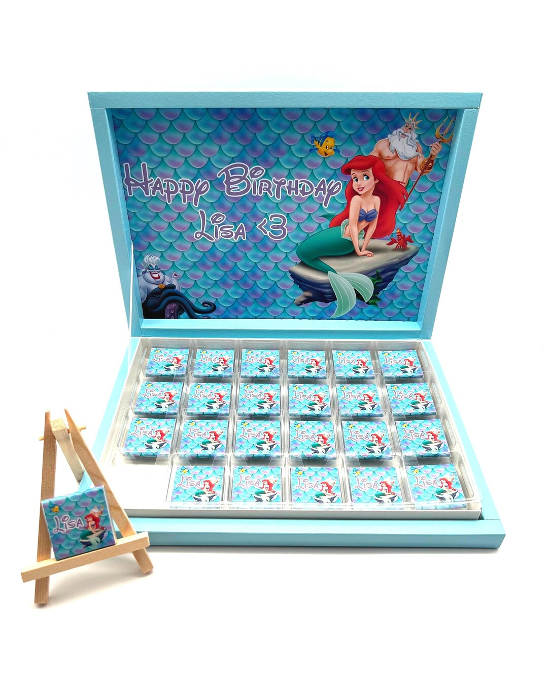 Chocolate Box Arielle Ariel Mermaid Princess Chocolate Personalized ...