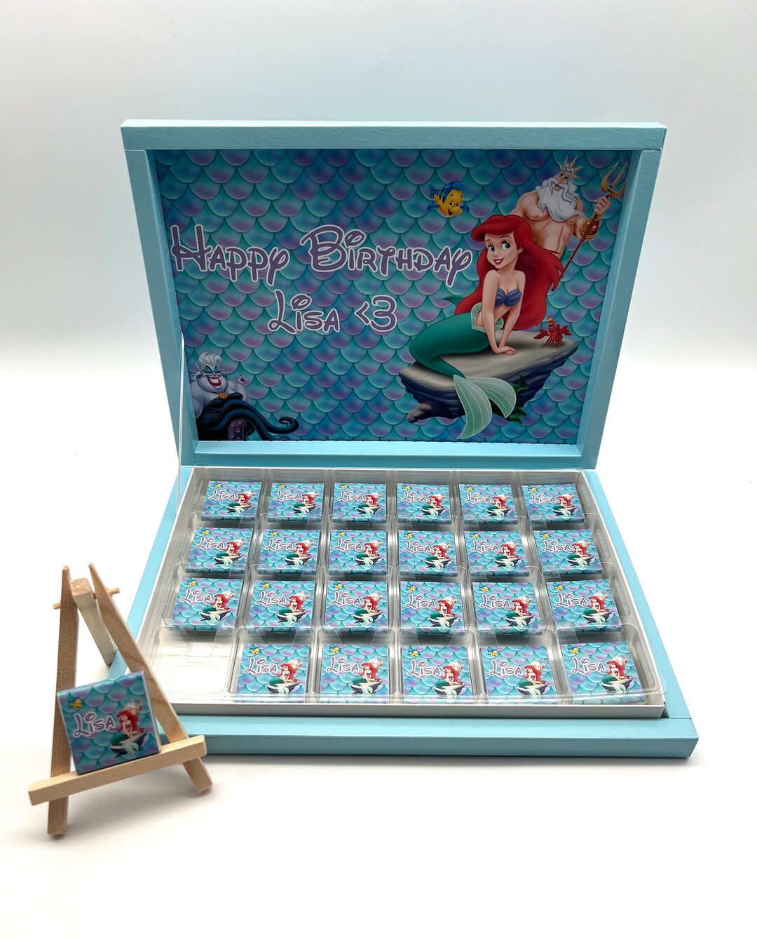 Chocolate Box Arielle Ariel Mermaid Princess Chocolate Personalized ...
