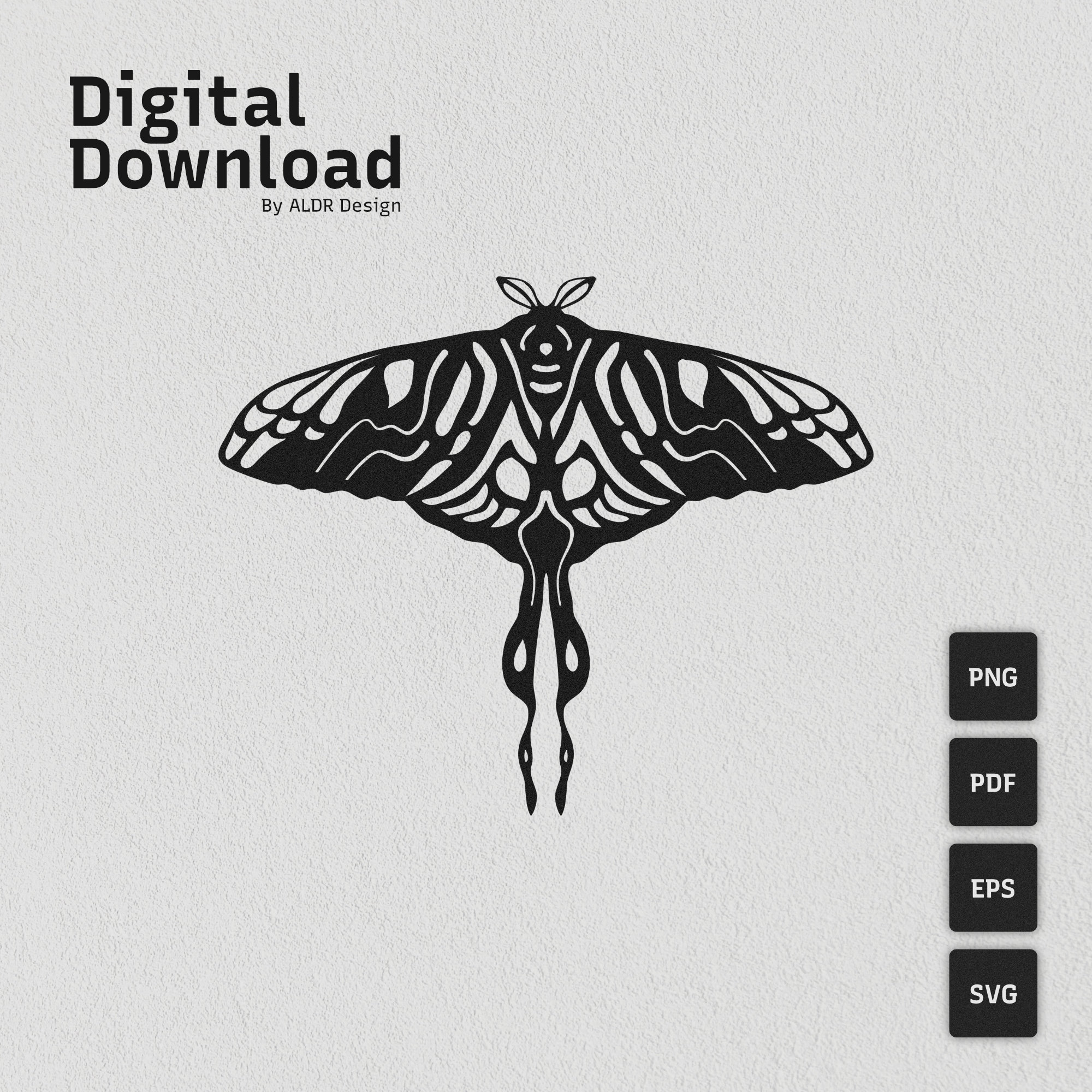 Luna Moth SVG Template | Papercut Design | Cricut, Silhouette ...