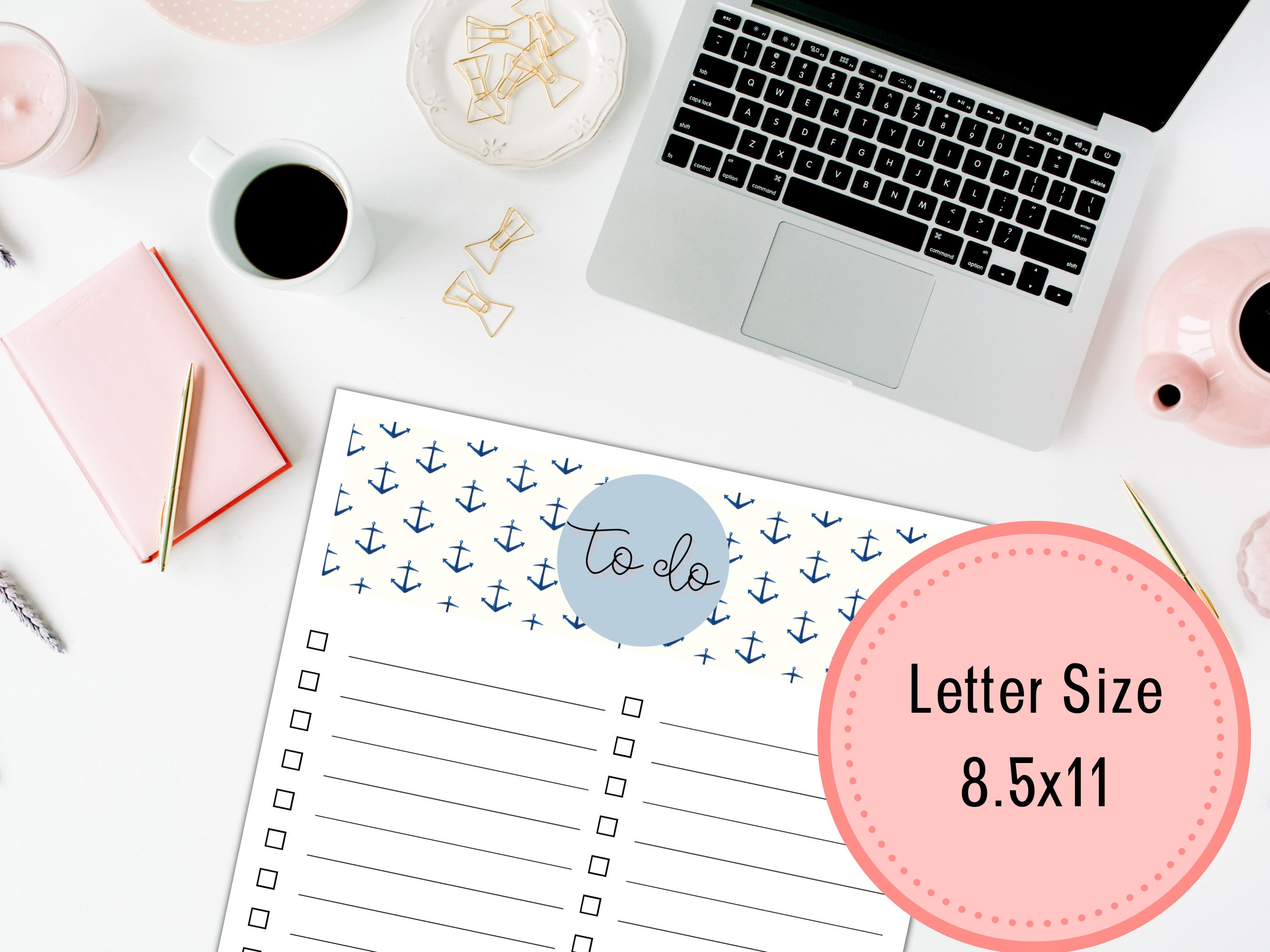 Cute Anchor Printable to Do List | Notes PDF | Watercolor Digital ...