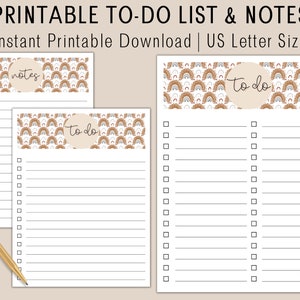Boho Rainbow to Do List Printable Rainbows Digital Download - Etsy