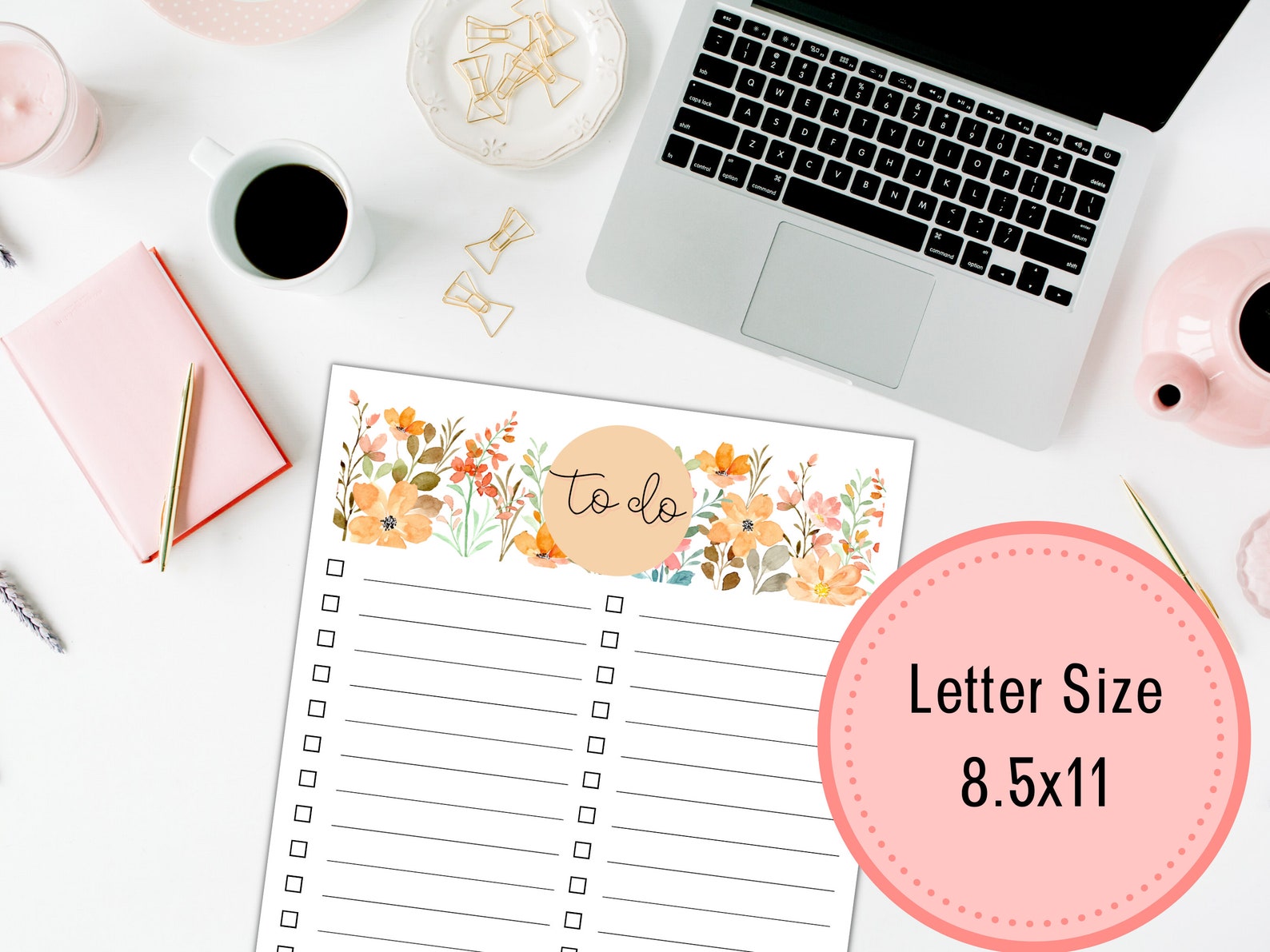 Cute Floral Printable to Do List | Notes PDF | Three Pages | Watercolor ...