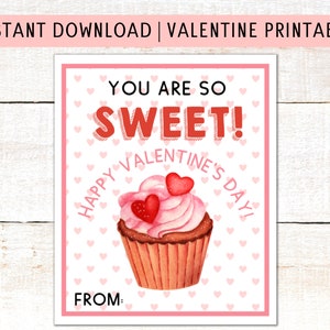 Sweet Valentine Printable School Valentines Day Cards for Kids Instant ...