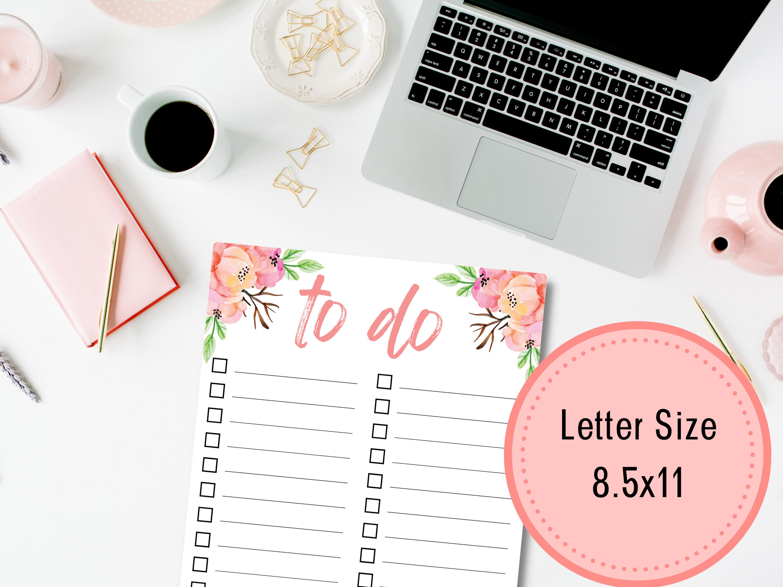 Printable to Do List | Notes PDF | Cute Flower Printable | Floral ...
