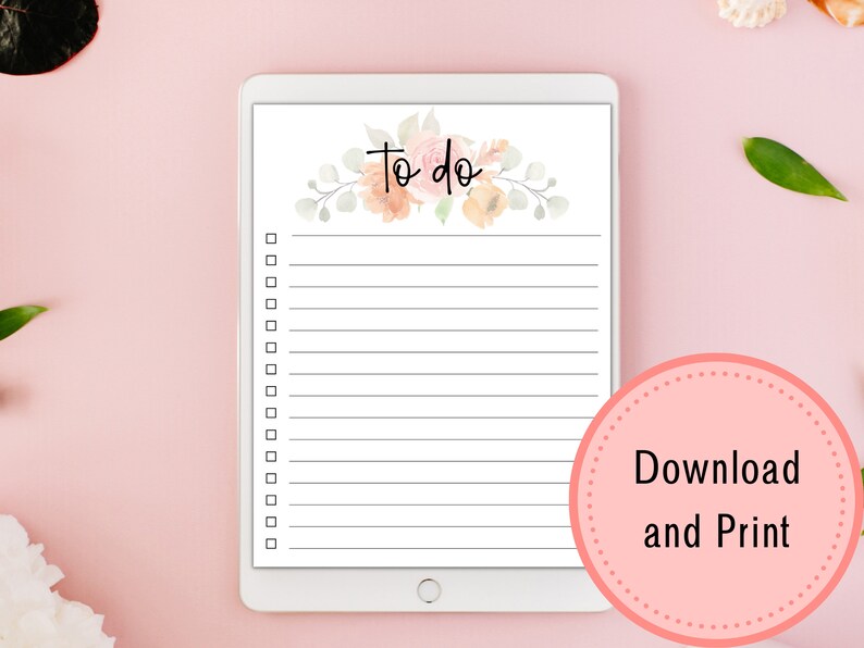 Cute Floral to Do Lists and Notes | Watercolor Printable | Digital ...