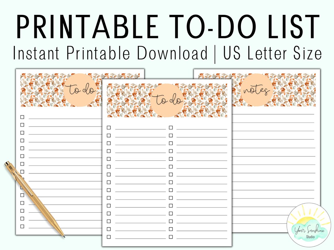 Fall to Do List Printable | Digital Download Notes PDF | Fall Leaves - Etsy