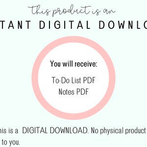 Printable to Do List | Notes PDF | Cute Flower Printable | Floral ...