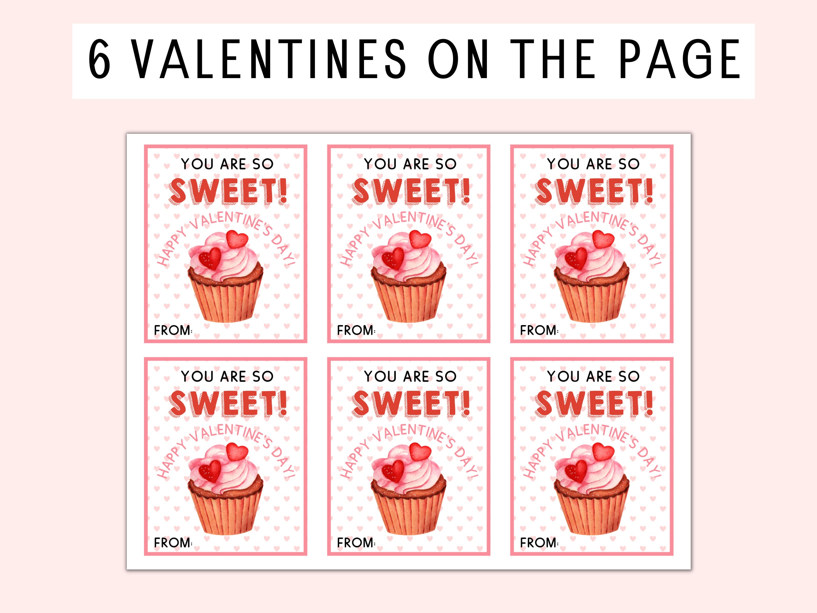 Sweet Valentine Printable School Valentines Day Cards for Kids Instant ...