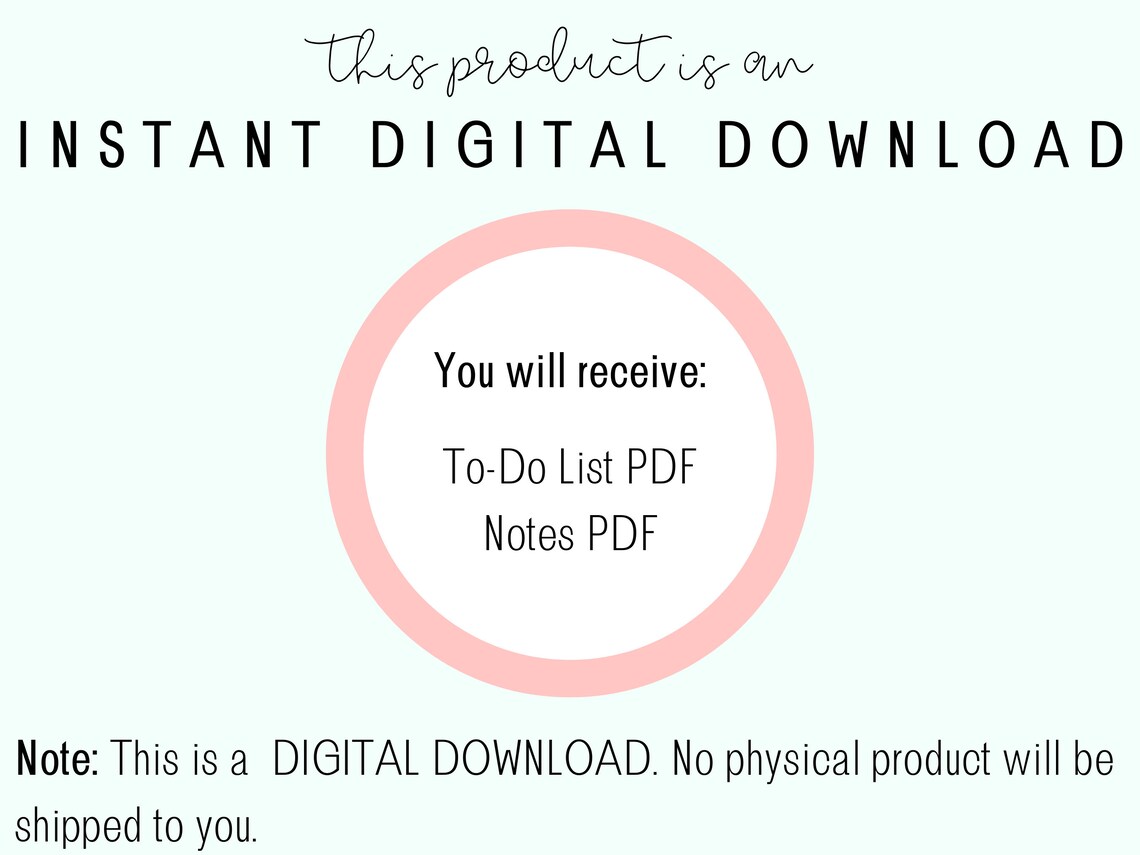 Printable to Do List | Notes PDF | Cute Watercolor Printable ...