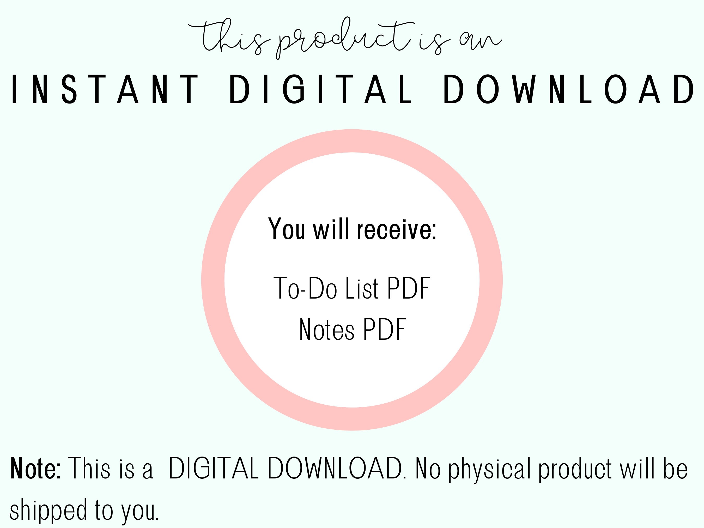 Printable to Do List | Notes PDF | Cute Watercolor Printable ...