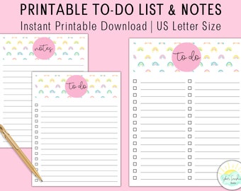 Boho Rainbow to Do List Printable Rainbows Digital Download - Etsy