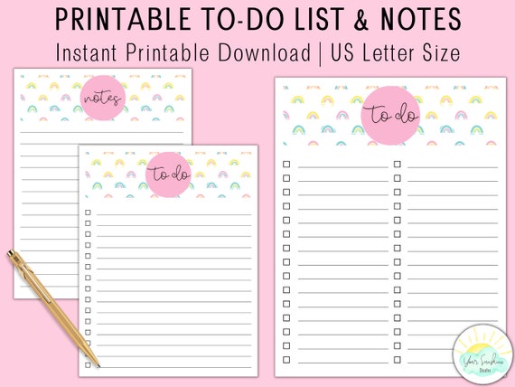 Colorful Rainbow to Do List Printable Rainbows Digital - Etsy