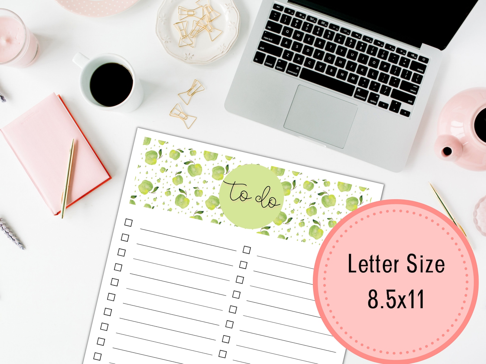 Cute Apple Printable to Do List | Notes PDF | Watercolor Digital ...