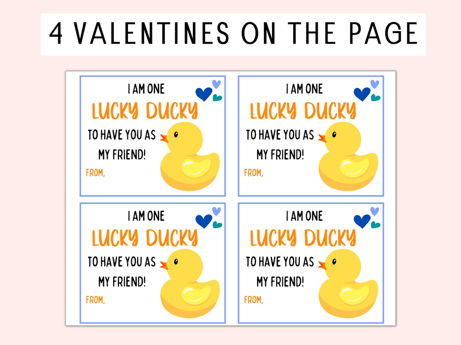 Duck Valentine Printable | School Valentines Day Cards for Kids ...