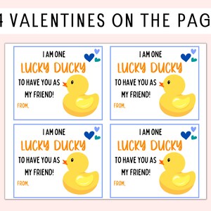 Duck Valentine Printable | School Valentines Day Cards for Kids ...