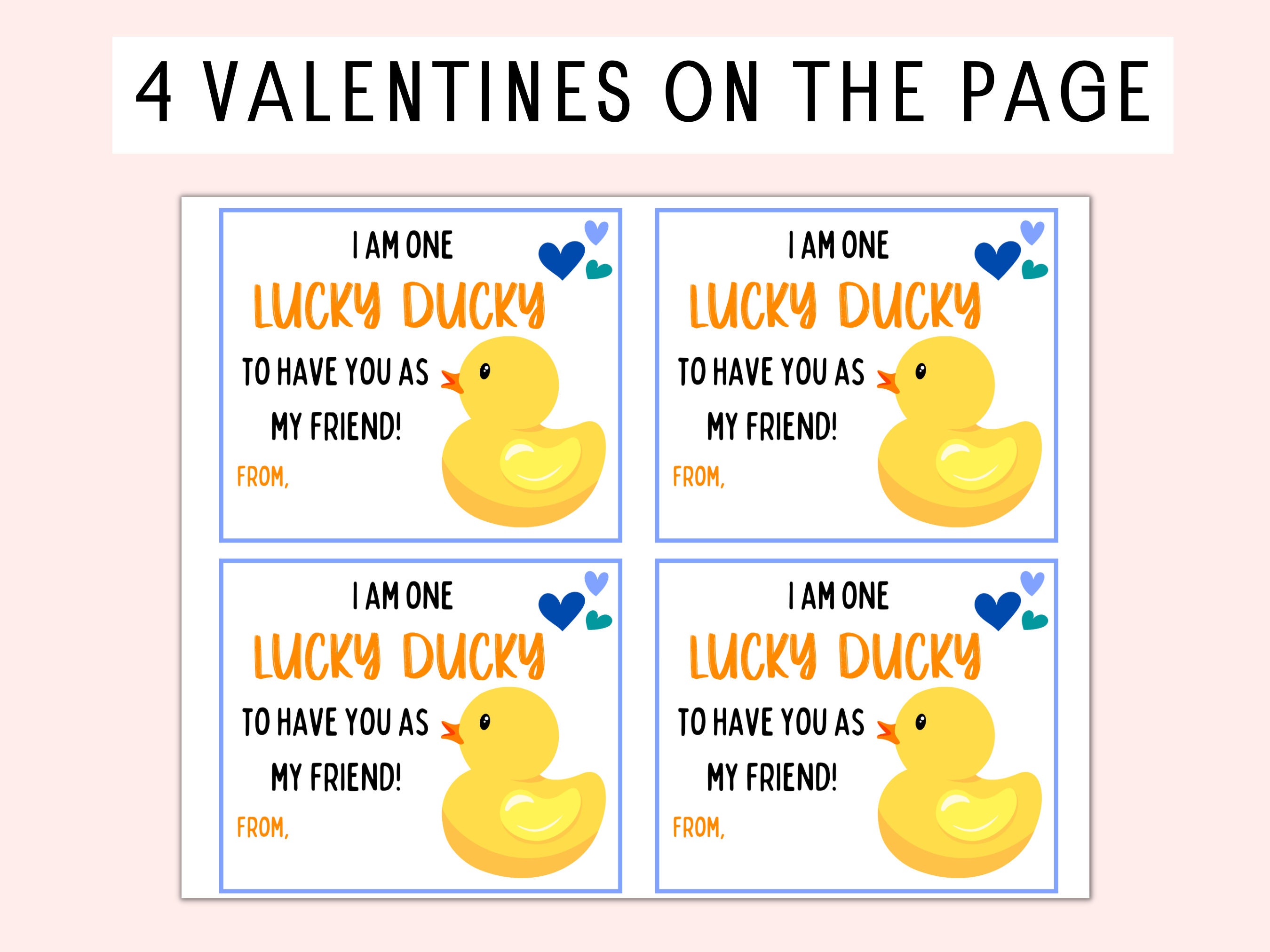Duck Valentine Printable | School Valentines Day Cards for Kids ...