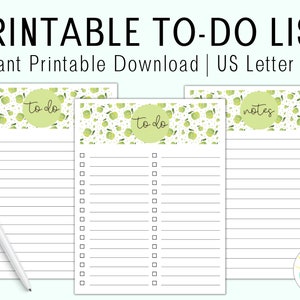 Cute Apple Printable to Do List | Notes PDF | Watercolor Digital ...