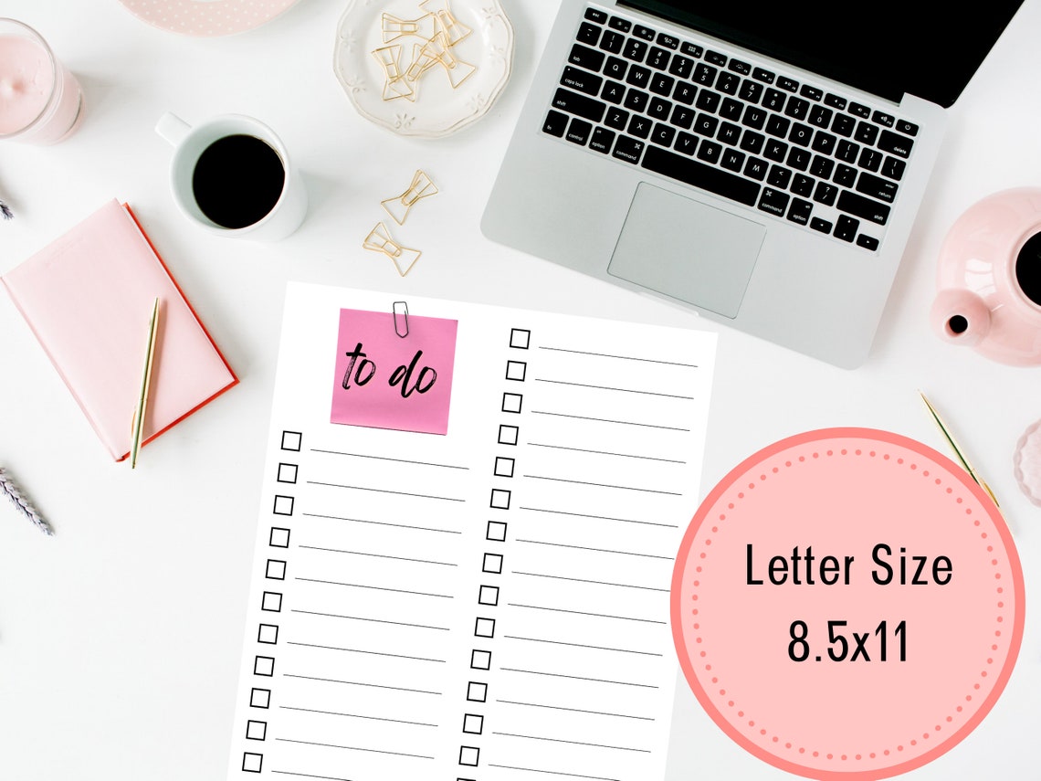 Printable to Do List | Notes PDF | Cute Pink Post-it Printable | Post ...