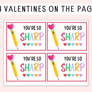 Pencil Valentine Printable | School Valentines Day Cards for Kids ...