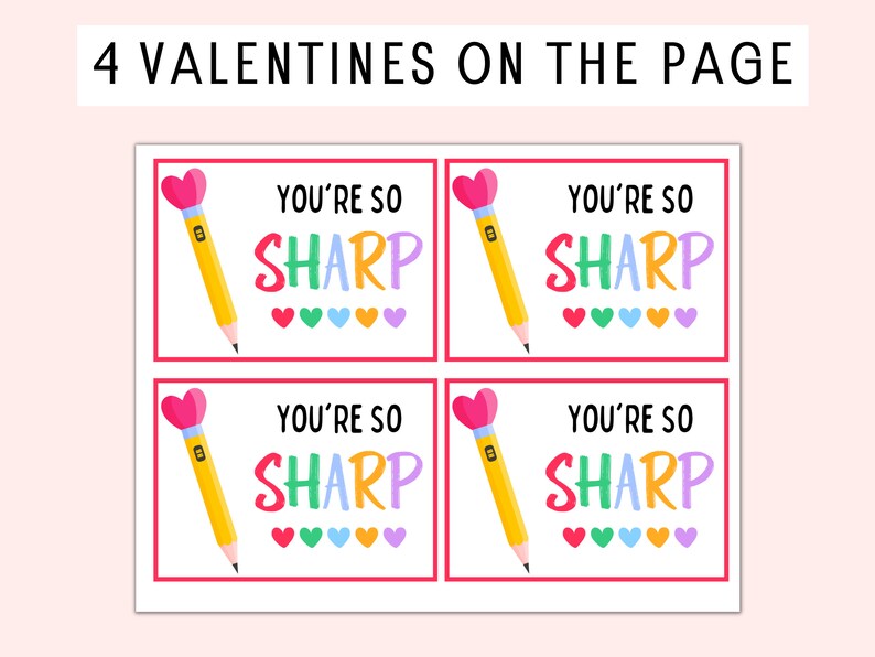 Pencil Valentine Printable | School Valentines Day Cards for Kids ...