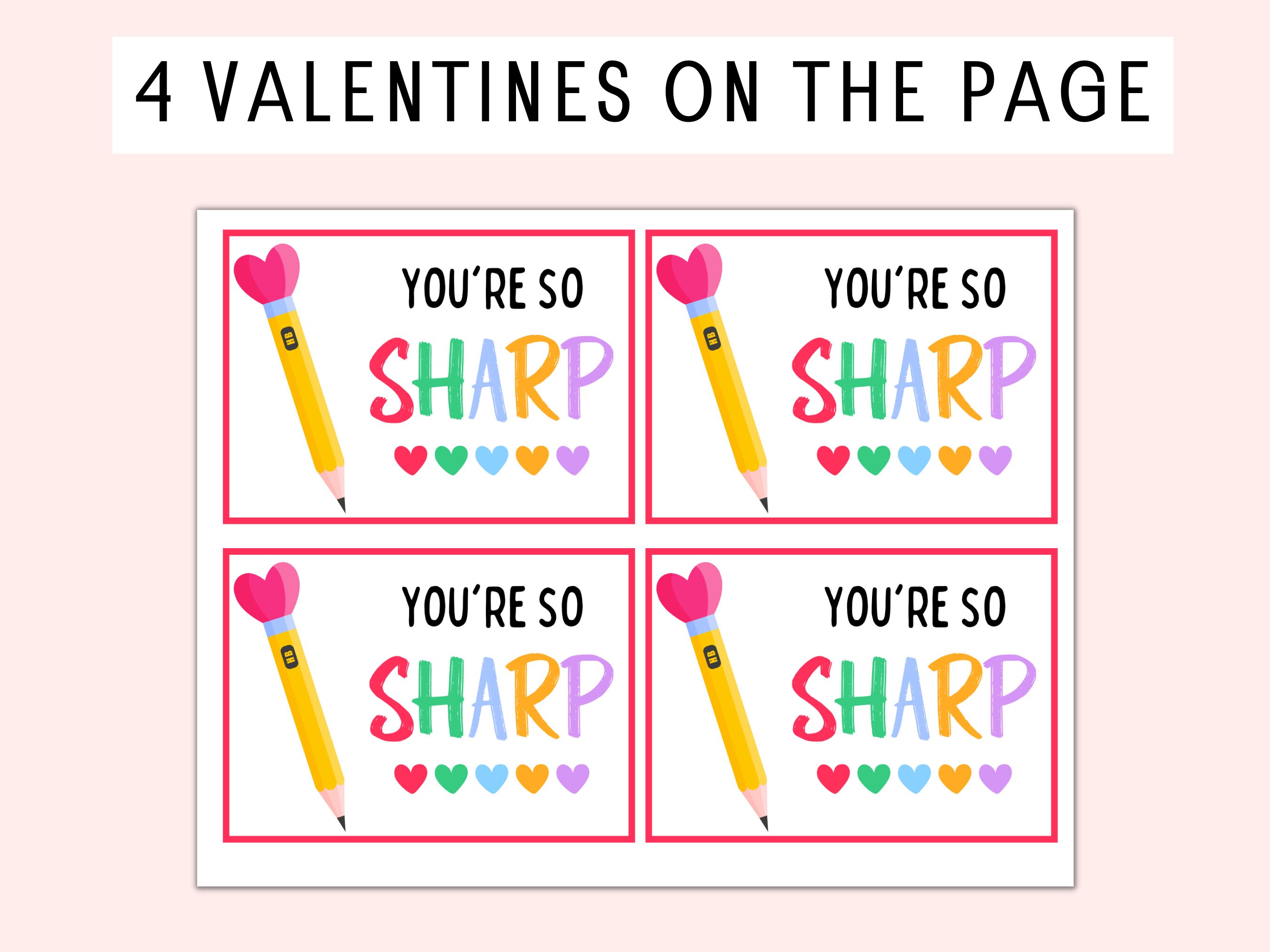 Pencil Valentine Printable | School Valentines Day Cards for Kids ...