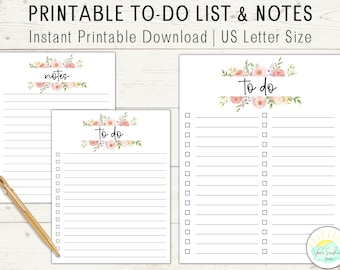 FLORAL NOTES PRINTABLE - Etsy