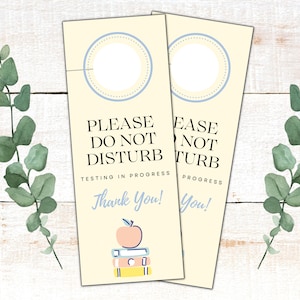 Printable Teacher Testing Do Not Disturb Door Hanger | Instant Digital ...