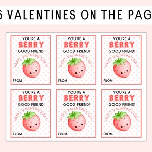 Berry Valentine Printable | School Valentine's Day Cards for Kids ...