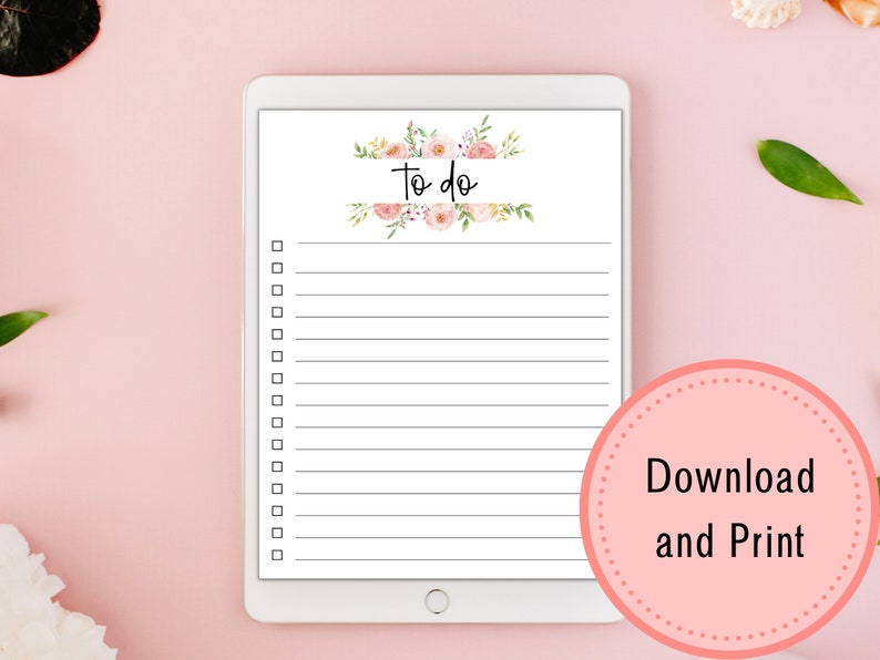 Cute Floral to Do Lists and Notes | Watercolor Printable | Digital ...