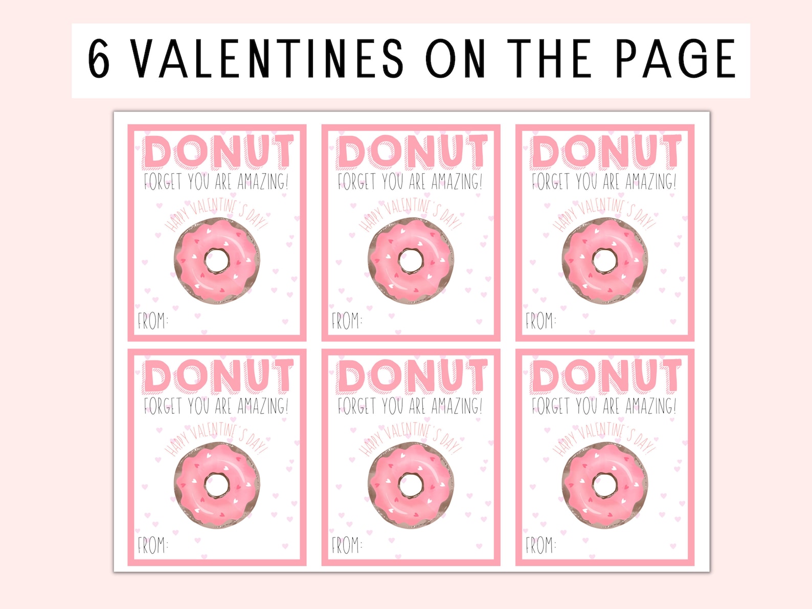 Donut Valentine's Day Card | School Valentines Day Cards | Instant ...