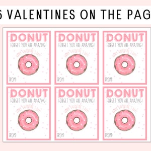 Donut Valentine's Day Card | School Valentines Day Cards | Instant ...