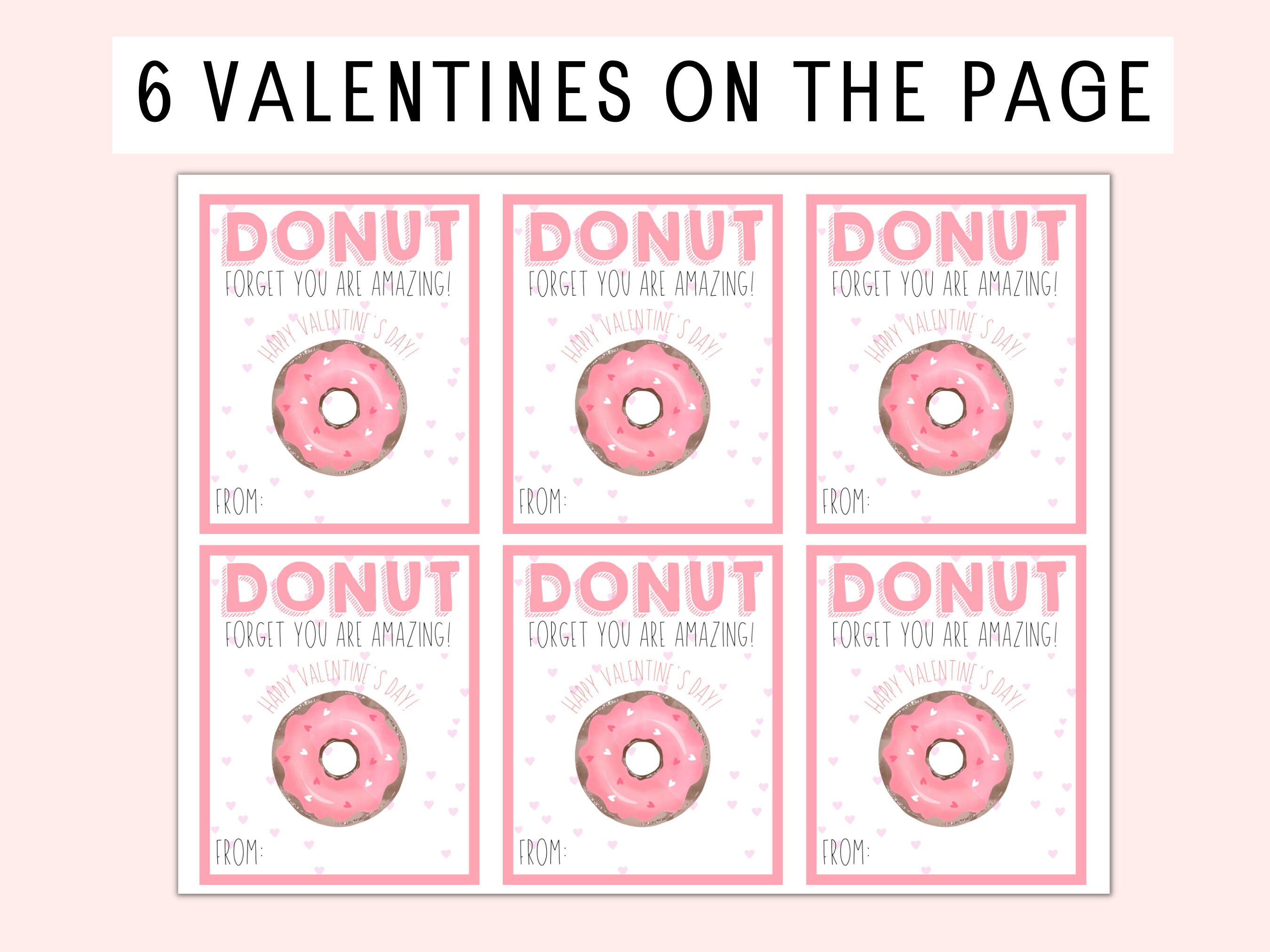 Donut Valentine's Day Card | School Valentines Day Cards | Instant ...