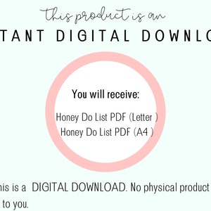 Honey Do List | to Do List | Printable | Digital Download PDF - Etsy