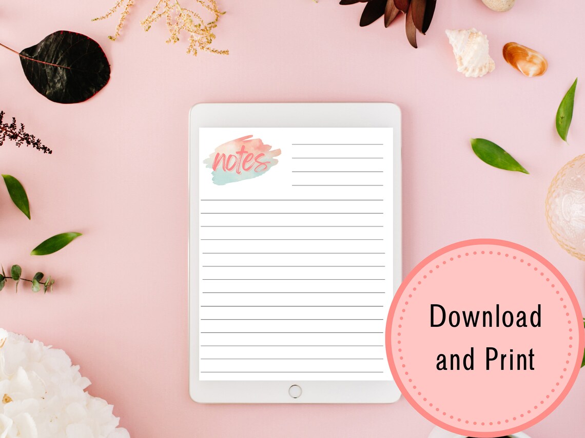 Printable to Do List Notes PDF Cute Watercolor Printable Watercolor ...