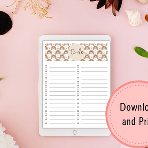 Boho Rainbow to Do List Printable Rainbows Digital Download - Etsy