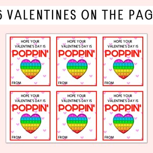 Pop It Valentine Printable | School Valentines Day Cards for Kids ...