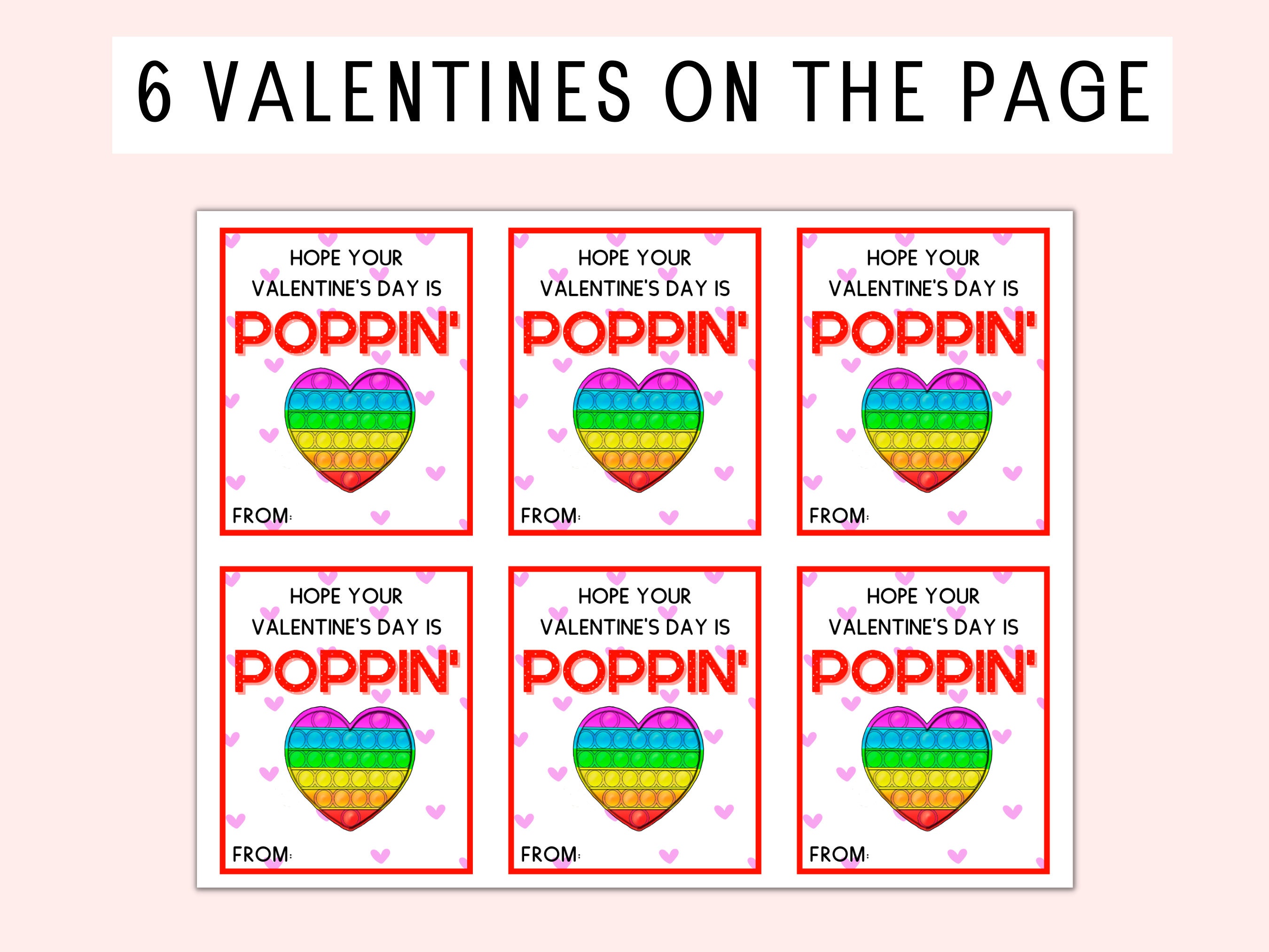 Pop It Valentine Printable | School Valentines Day Cards for Kids ...