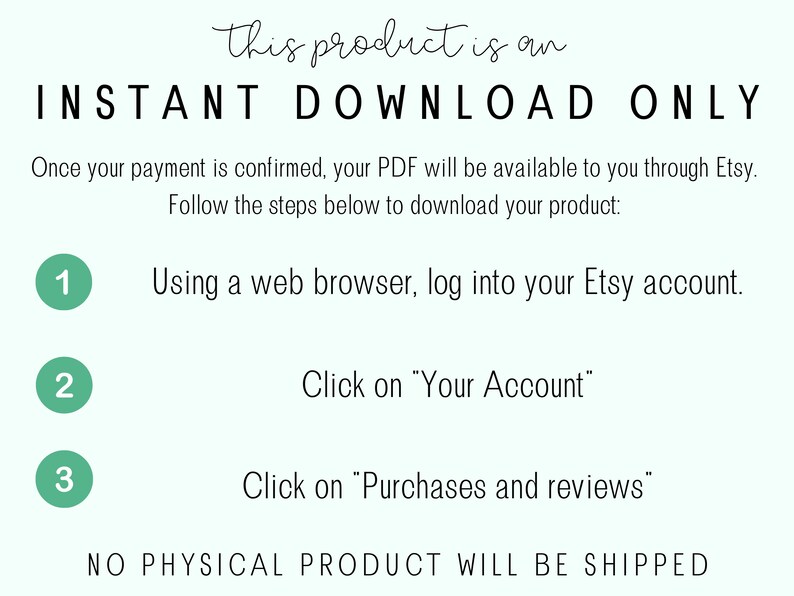 Simple Shopping List | to Do List | Notes | Printable | Digital ...
