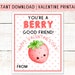 Berry Valentine Printable | School Valentine's Day Cards for Kids ...