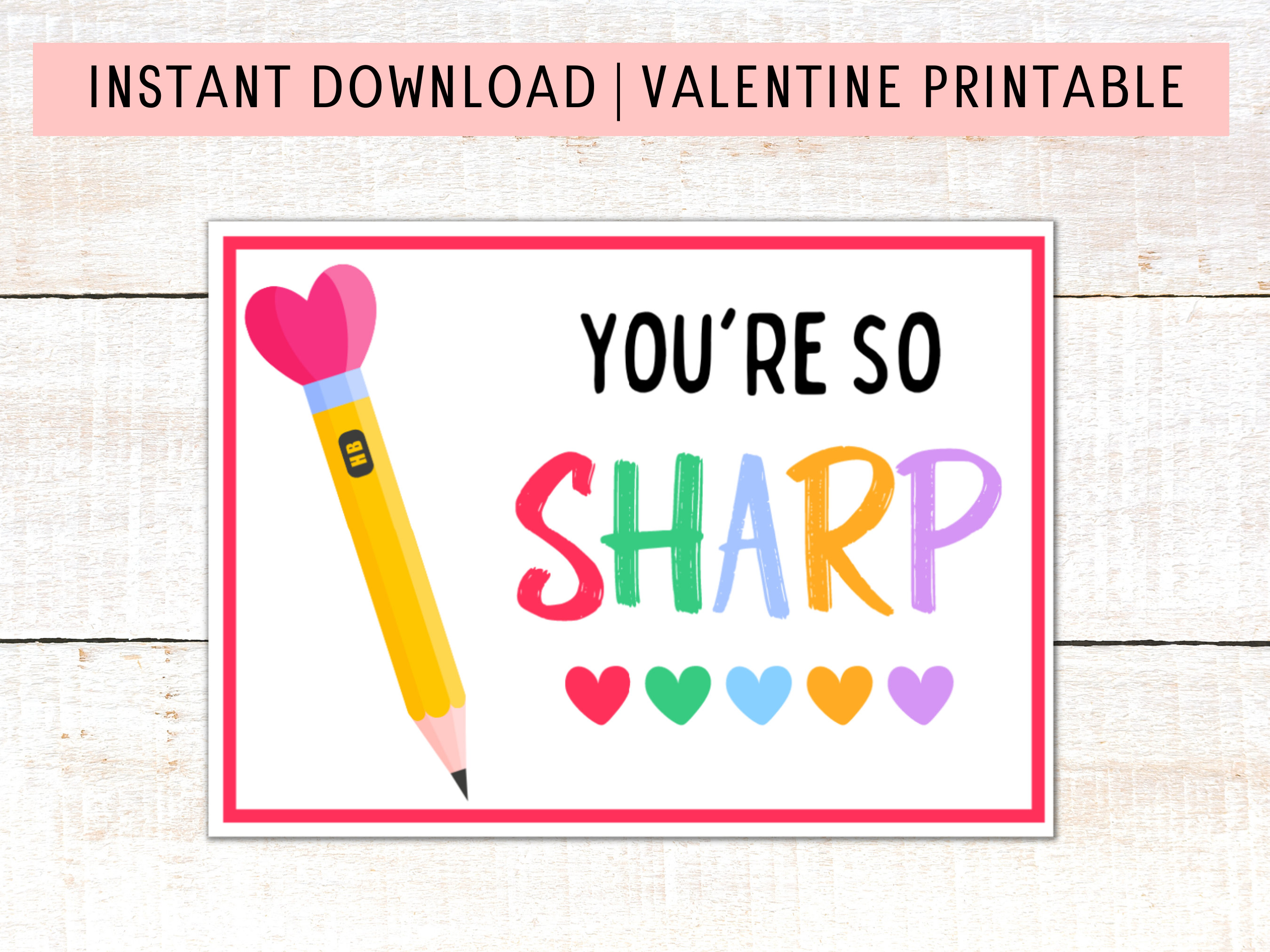 Pencil Valentine Printable | School Valentines Day Cards for Kids ...