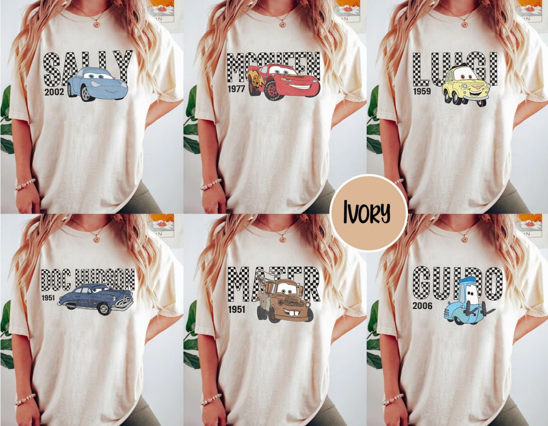 Retro Disney Cars Checkered Comfort Colors Shirt, Cars Movie Shirt ...