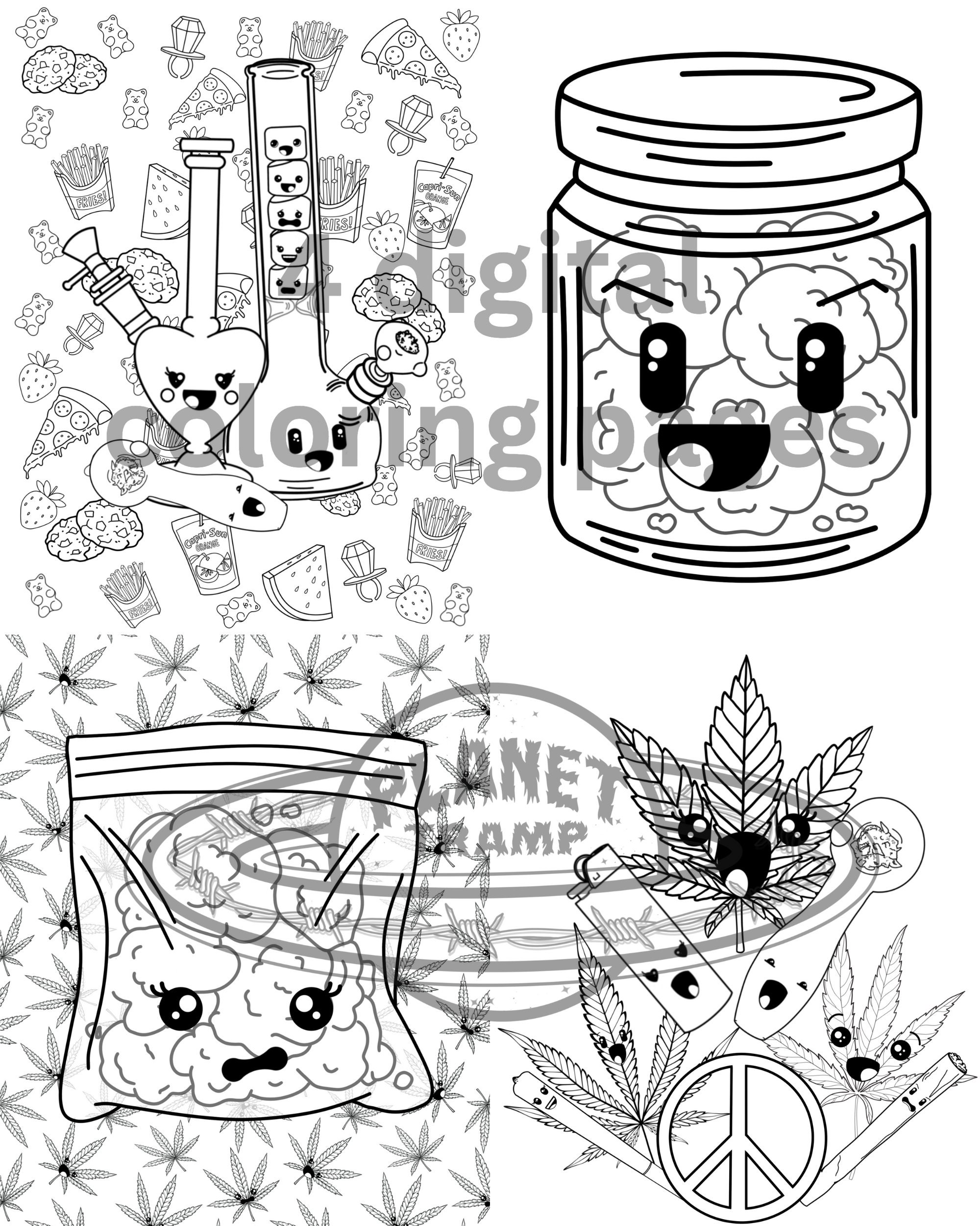 Khronic Kawaii 4 Digital Coloring Pages, Printable Coloring Book Pages ...