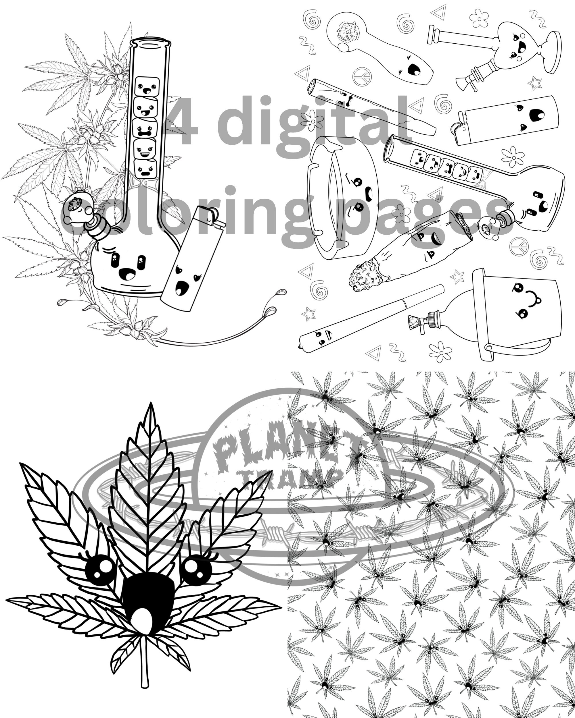Khronic Kawaii 4 Digital Coloring Pages, Printable Coloring Book Pages ...
